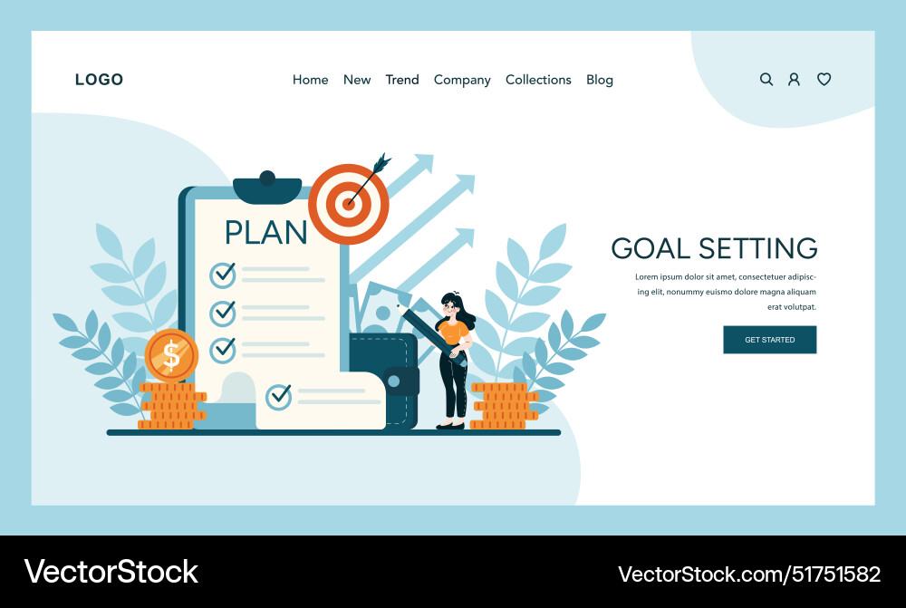 Charting financial targets with structured Vector Image