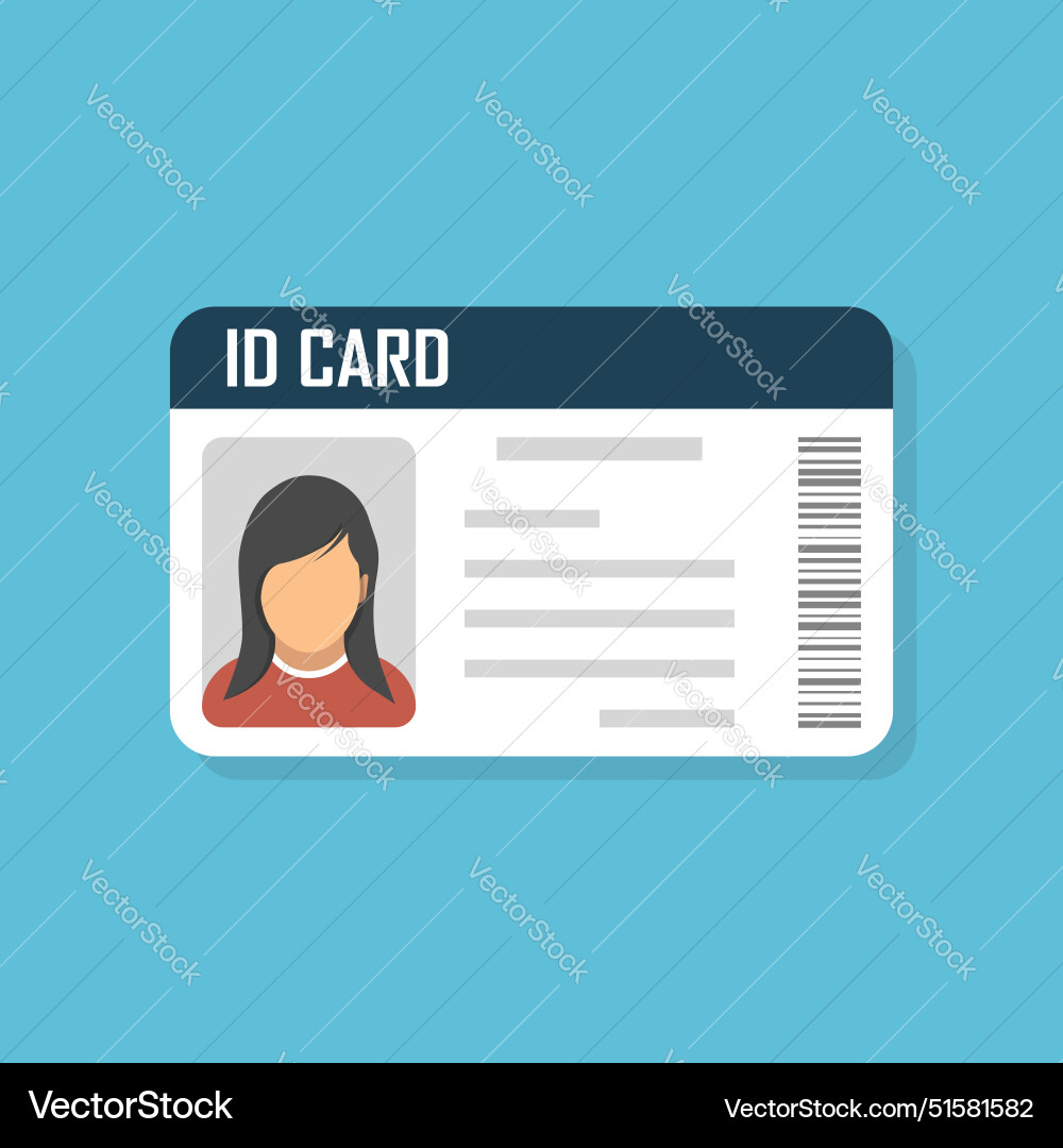 Driver license icon in flat style identification Vector Image