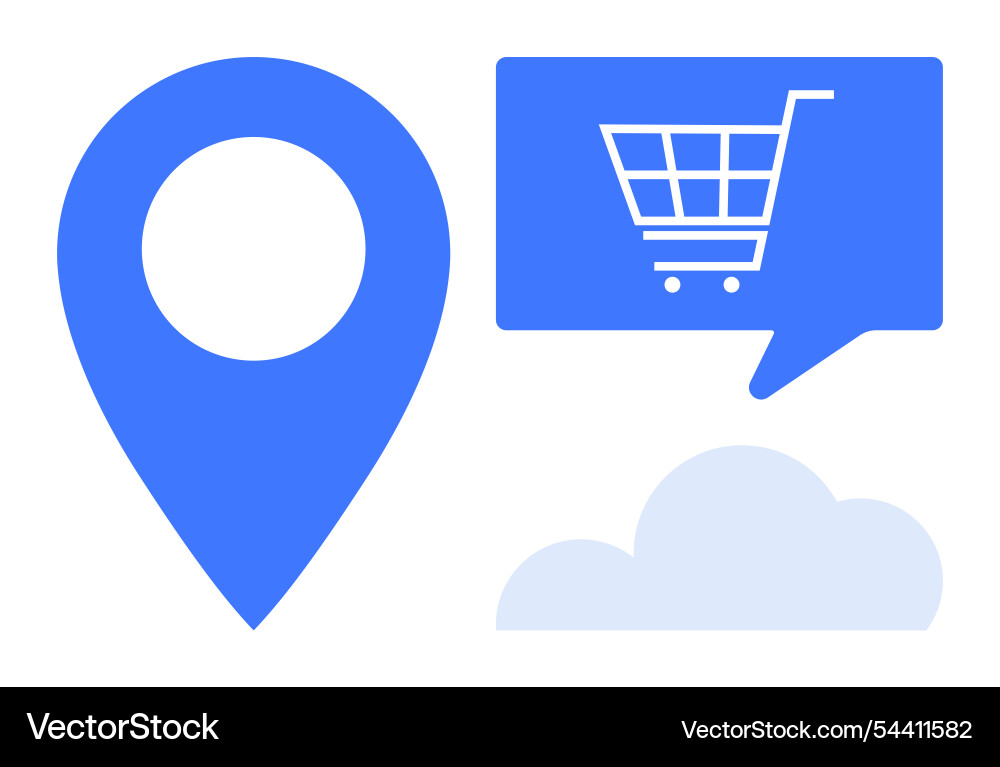 E-commerce localization with shopping cart map Vector Image