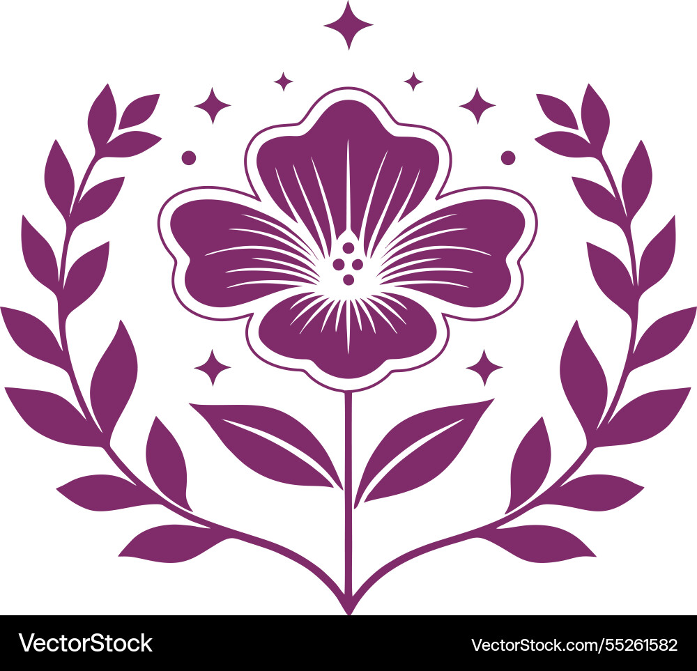 Elegant floral crest Royalty Free Vector Image