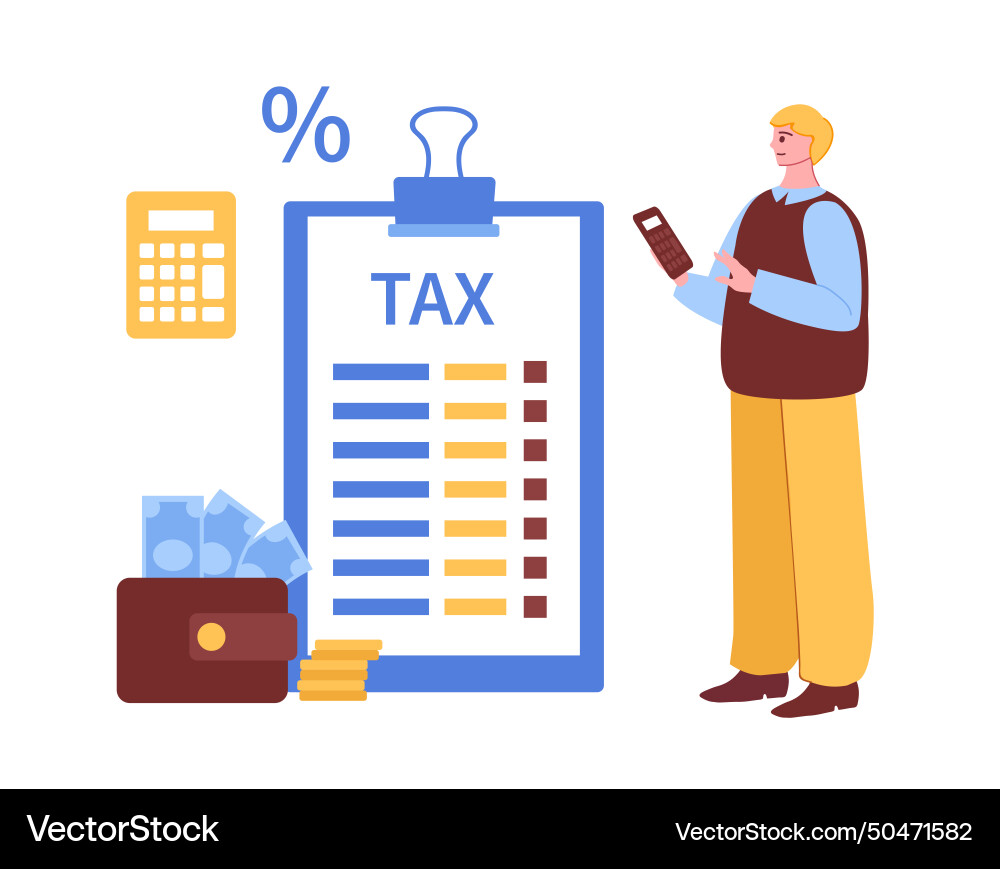 Financial advisor analyzing corporate or personal Vector Image