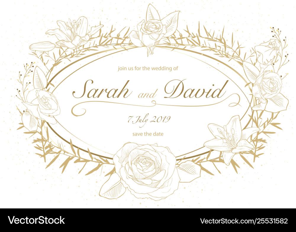 Floral wedding invitation Royalty Free Vector Image