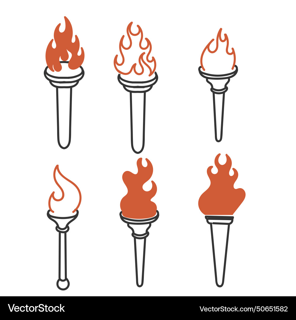 Hand drawn doodle torch icon Royalty Free Vector Image