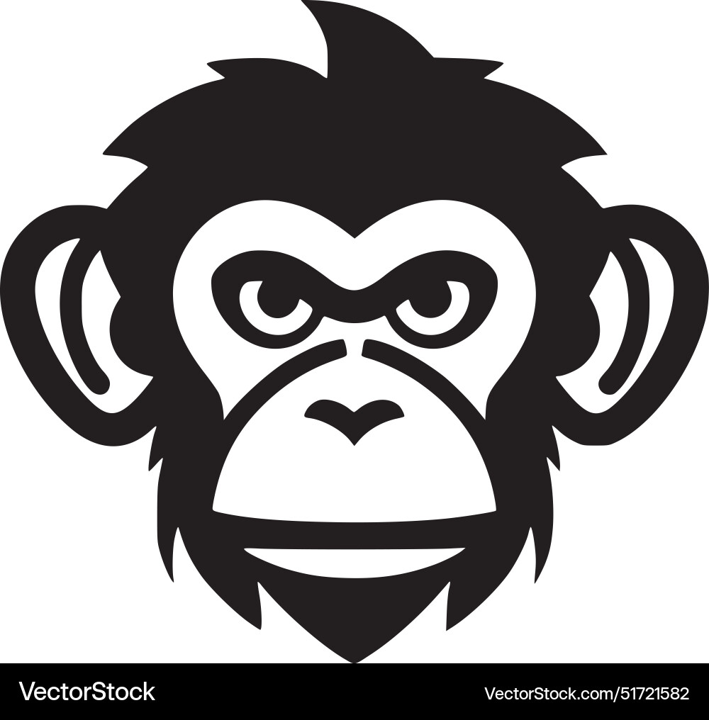 Monkey - minimalist and simple silhouette Vector Image