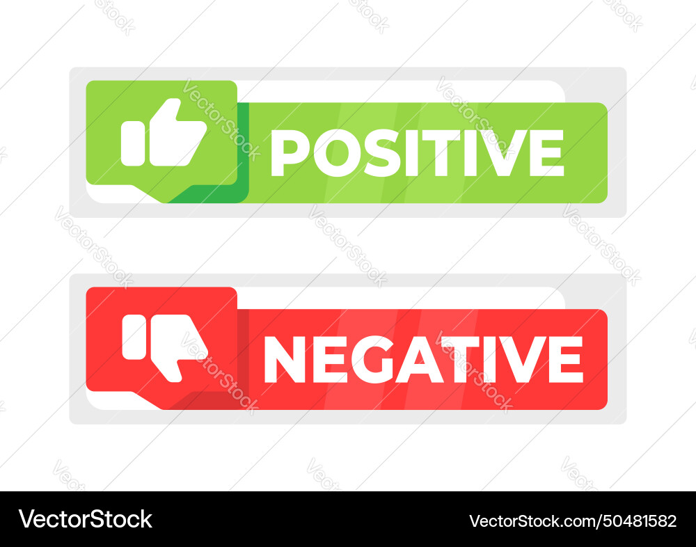 Positive and negative label checkmarks Royalty Free Vector