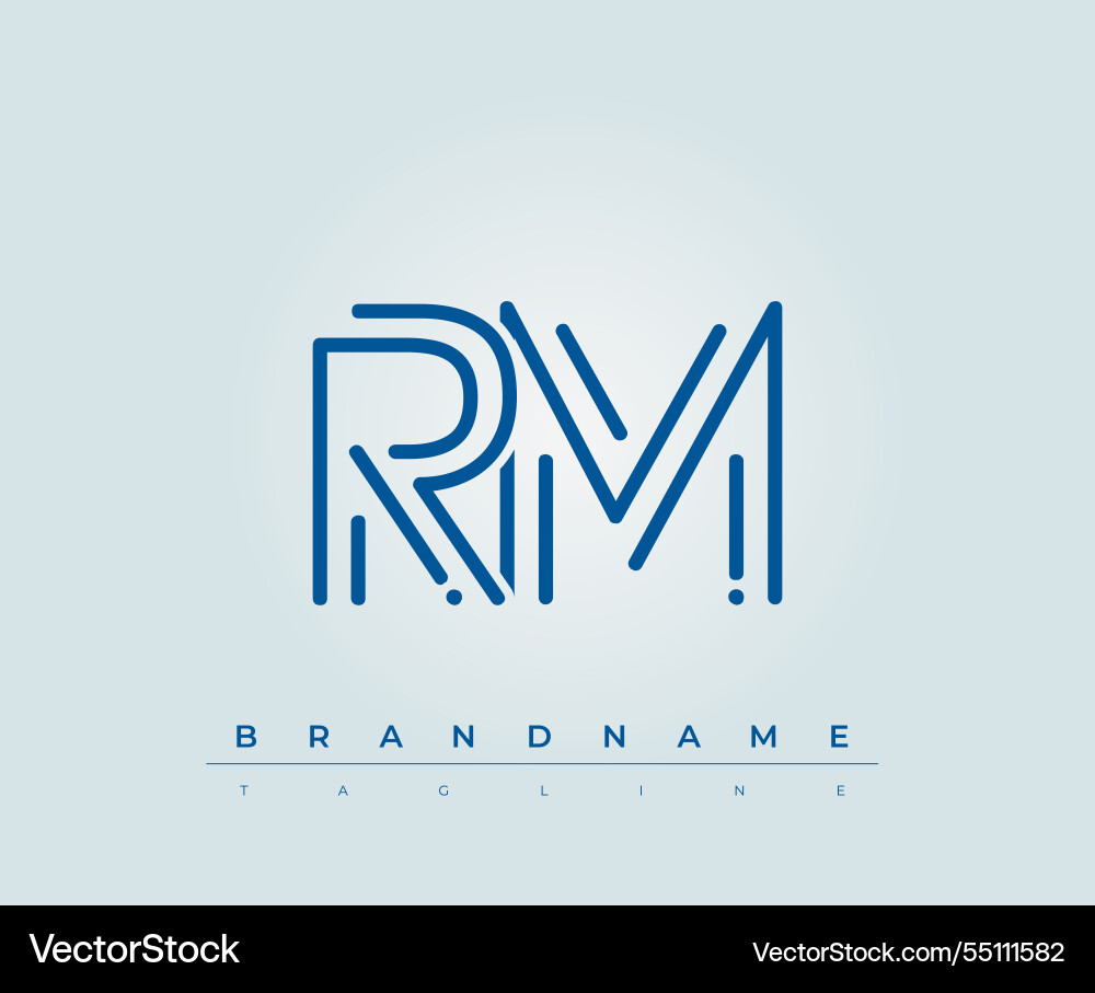 Rm technology letter logo template Royalty Free Vector Image