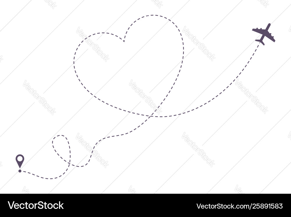 Airplane path Royalty Free Vector Image - VectorStock