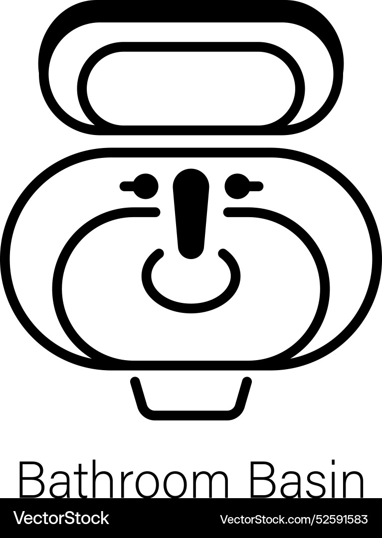 Bathroom basin Royalty Free Vector Image - VectorStock