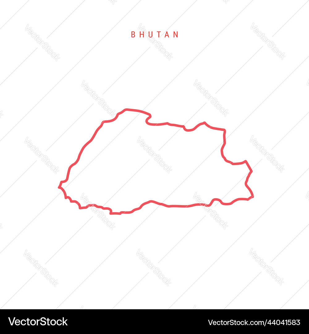 Bhutan editable outline map Royalty Free Vector Image