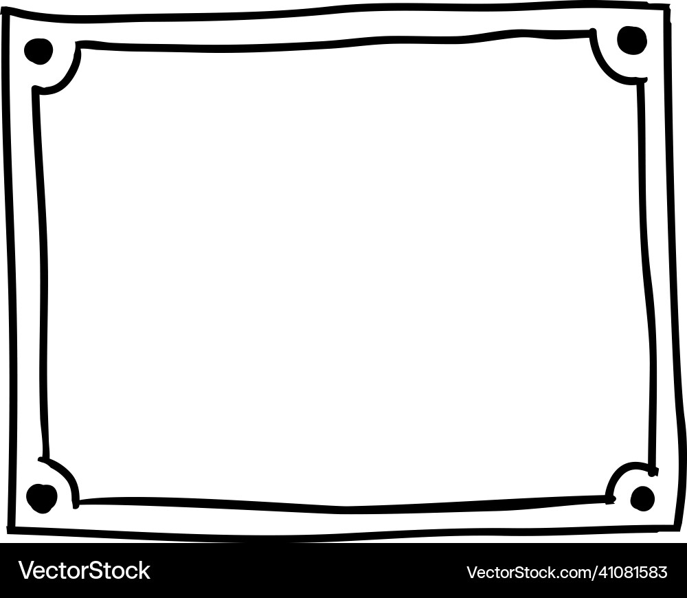 Cute decorative frame hand drawn rectangle border Vector Image