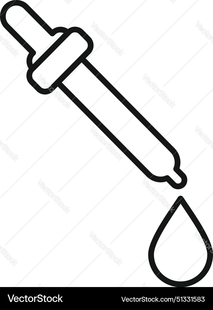 Dropper icon with liquid drop Royalty Free Vector Image
