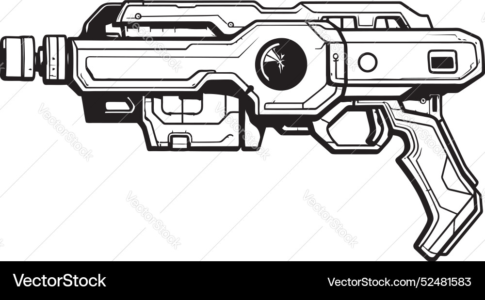 Electropulse gun black logo design railgun fury Vector Image
