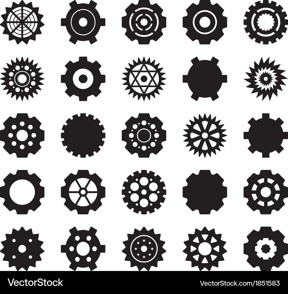 Gear set Royalty Free Vector Image - VectorStock