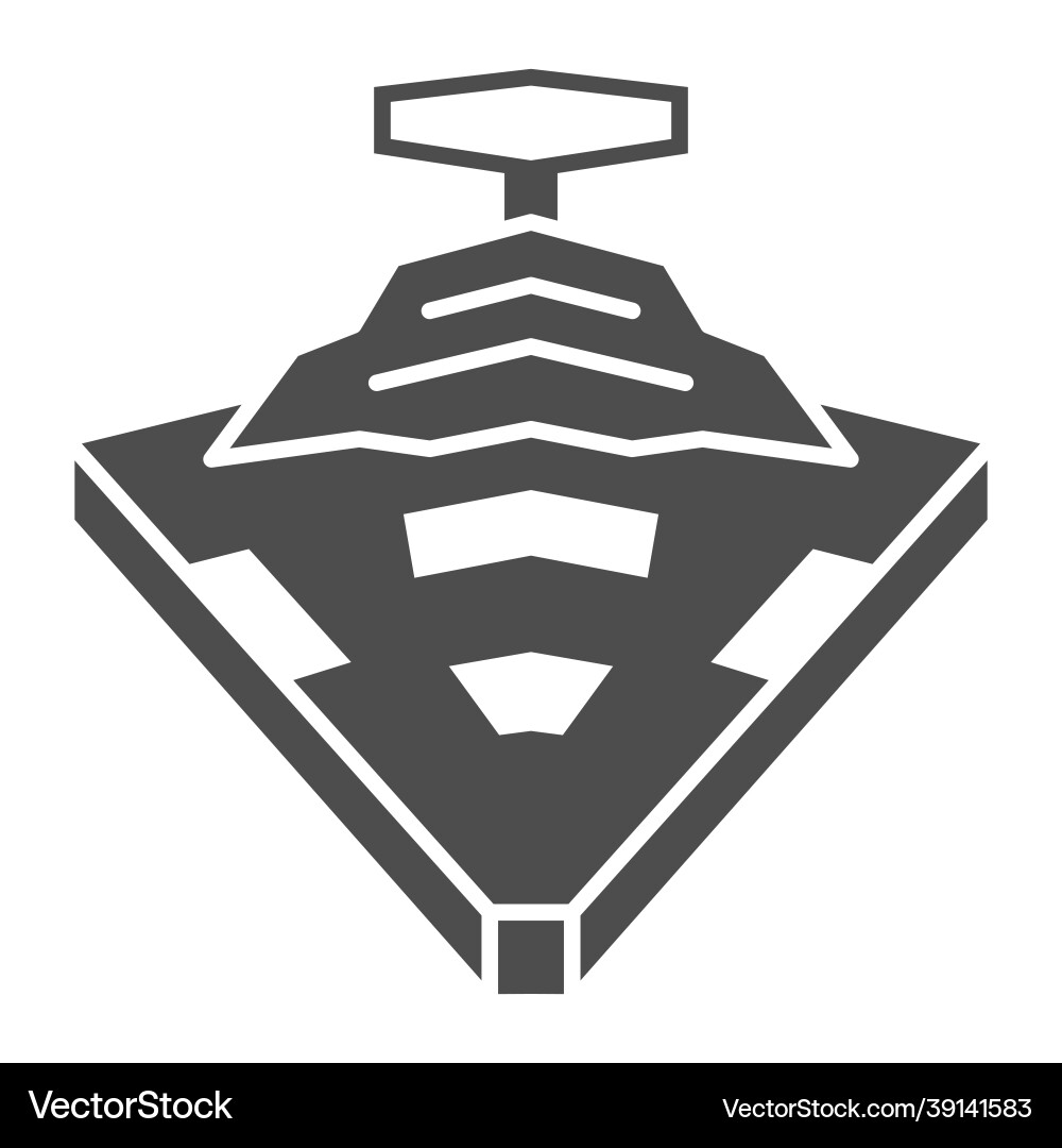 Imperial star destroyer solid icon wars Royalty Free Vector