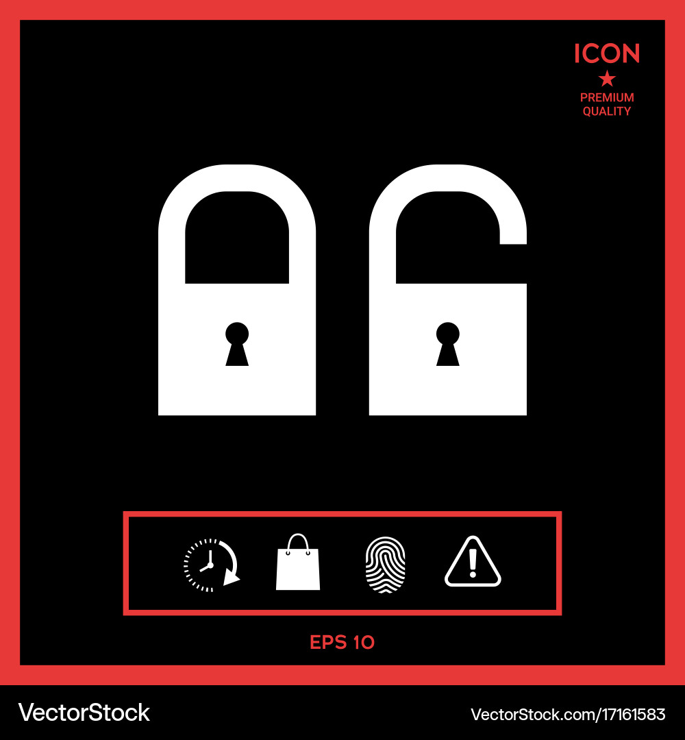 Lock unlock - set ico Royalty Free Vector Image