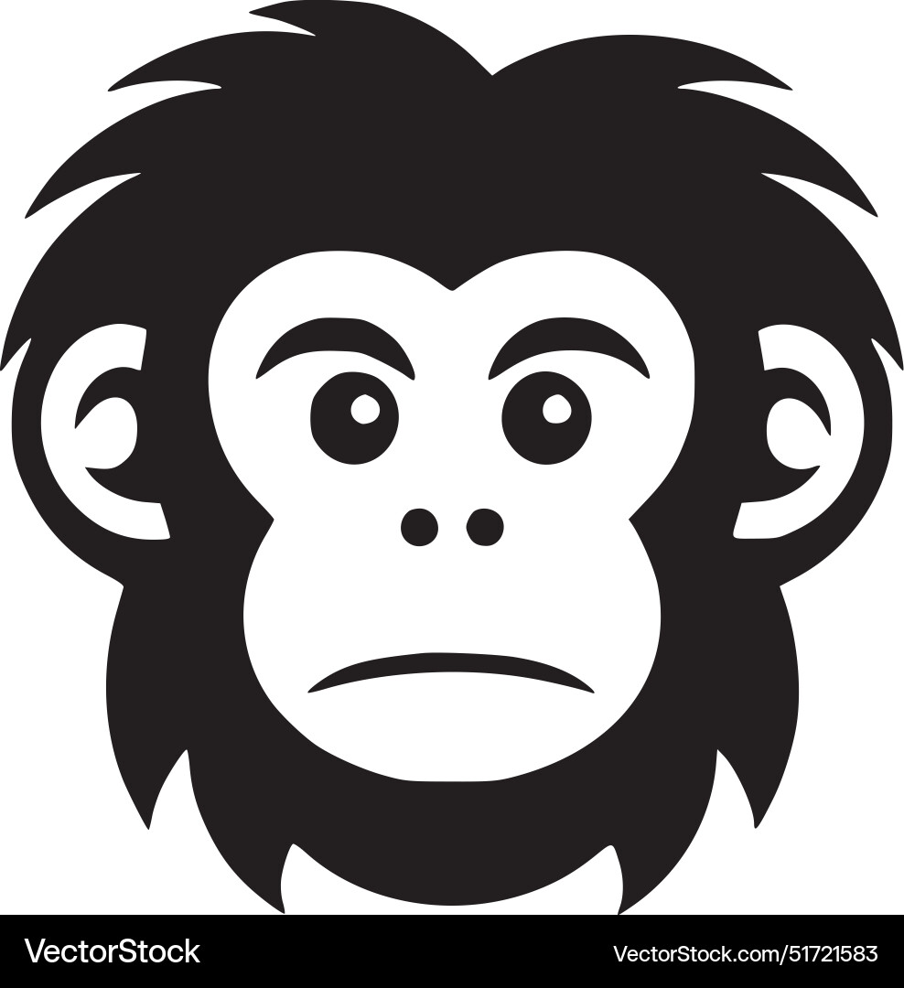 Monkey - black and white isolated icon Royalty Free Vector