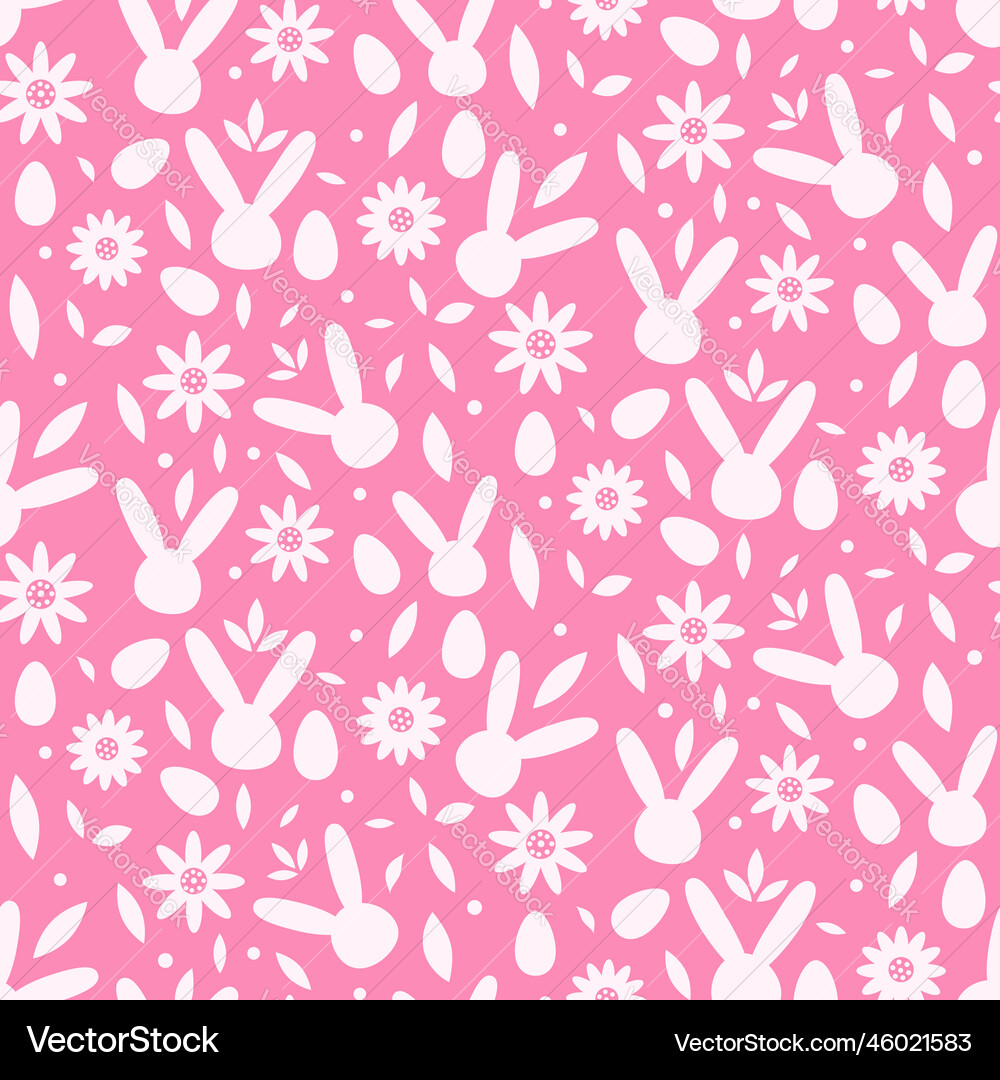 Pink easter bunny ears seamless pattern Royalty Free Vector