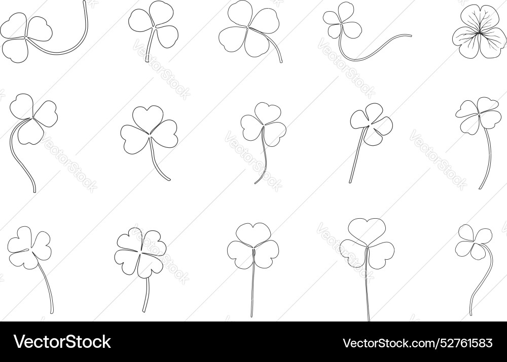 Shamrock leaf outline clover Royalty Free Vector Image