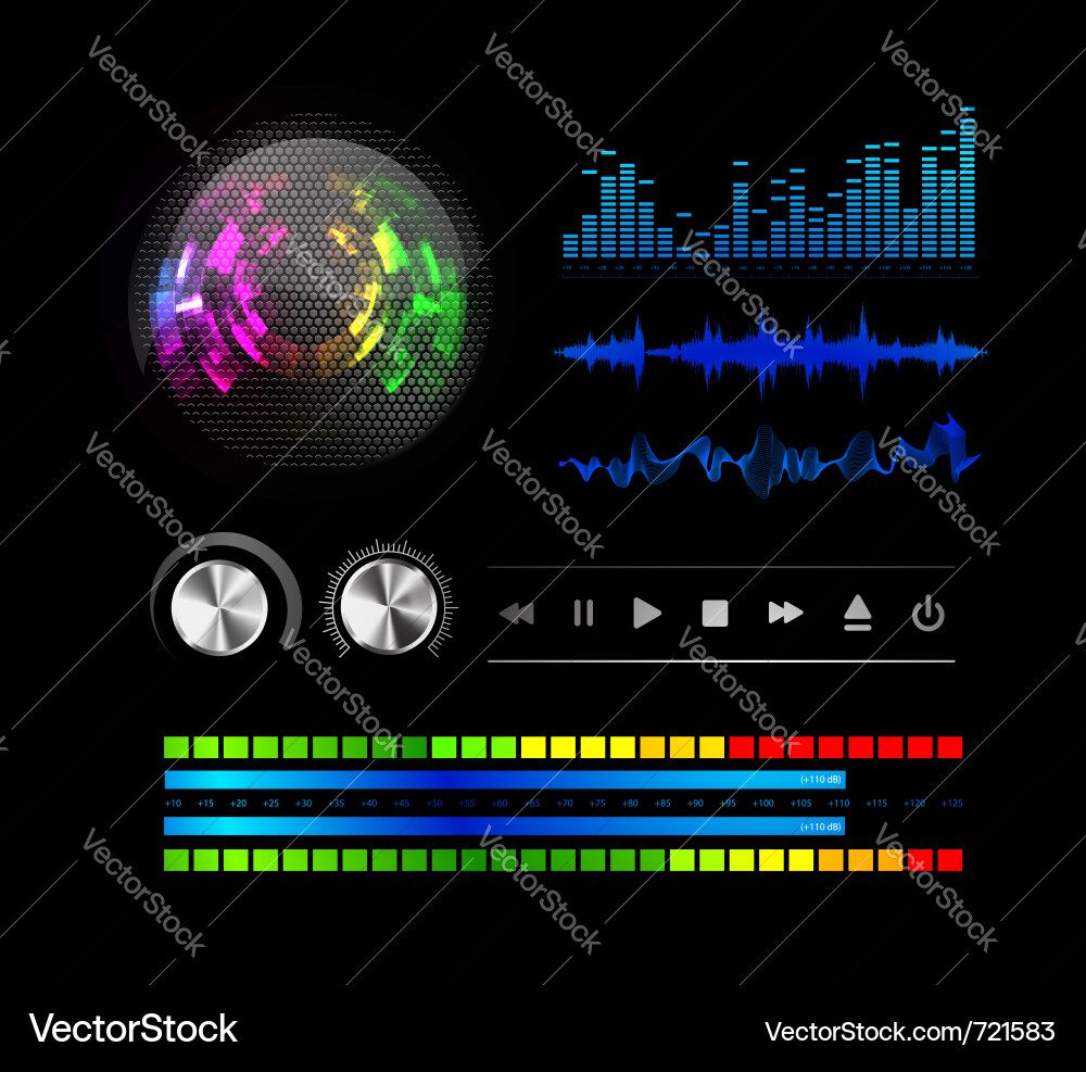 Sound waves set Royalty Free Vector Image - VectorStock