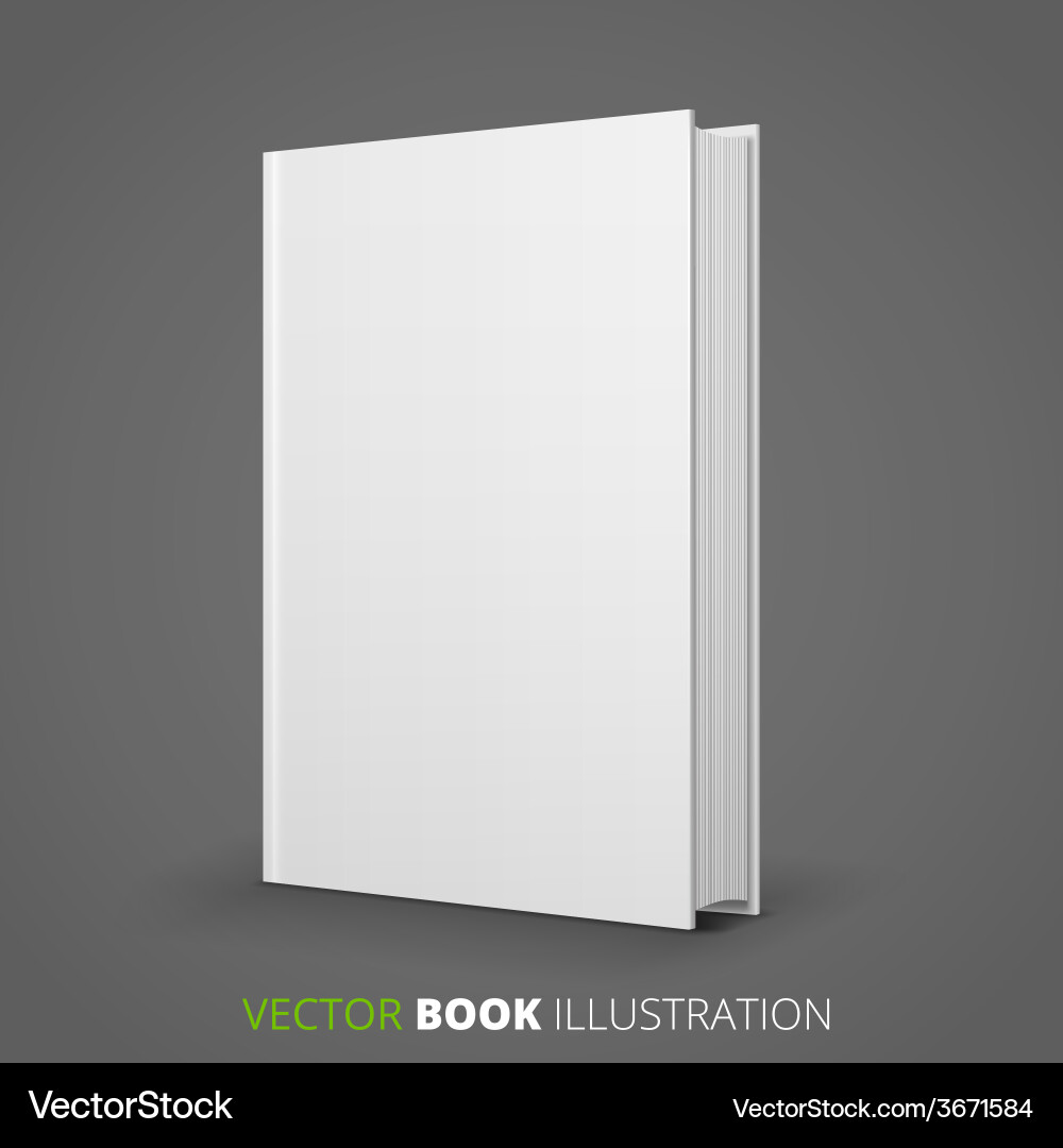 Blank Book Cover Template Royalty Free Vector Image