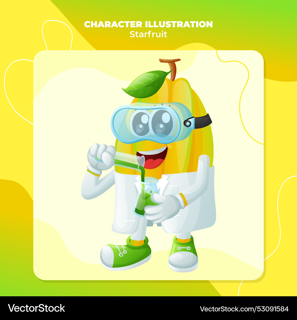 Cute starfruit character as scientists Royalty Free Vector