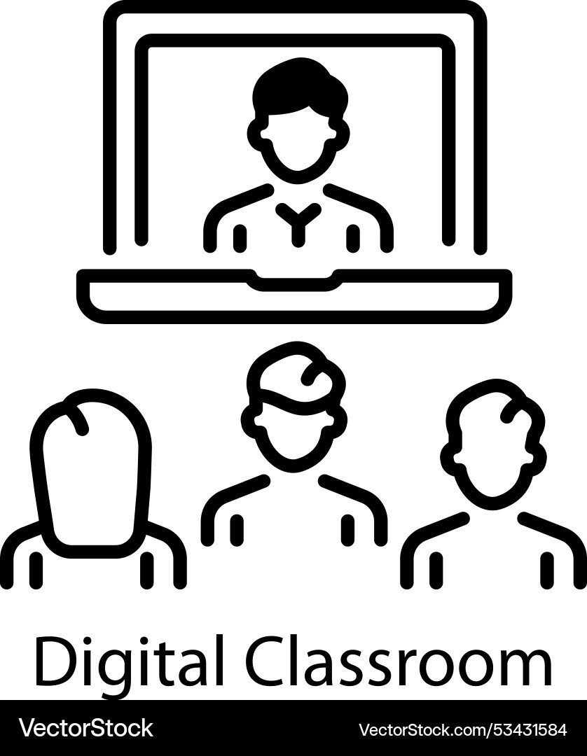 Digital classroom Royalty Free Vector Image - VectorStock