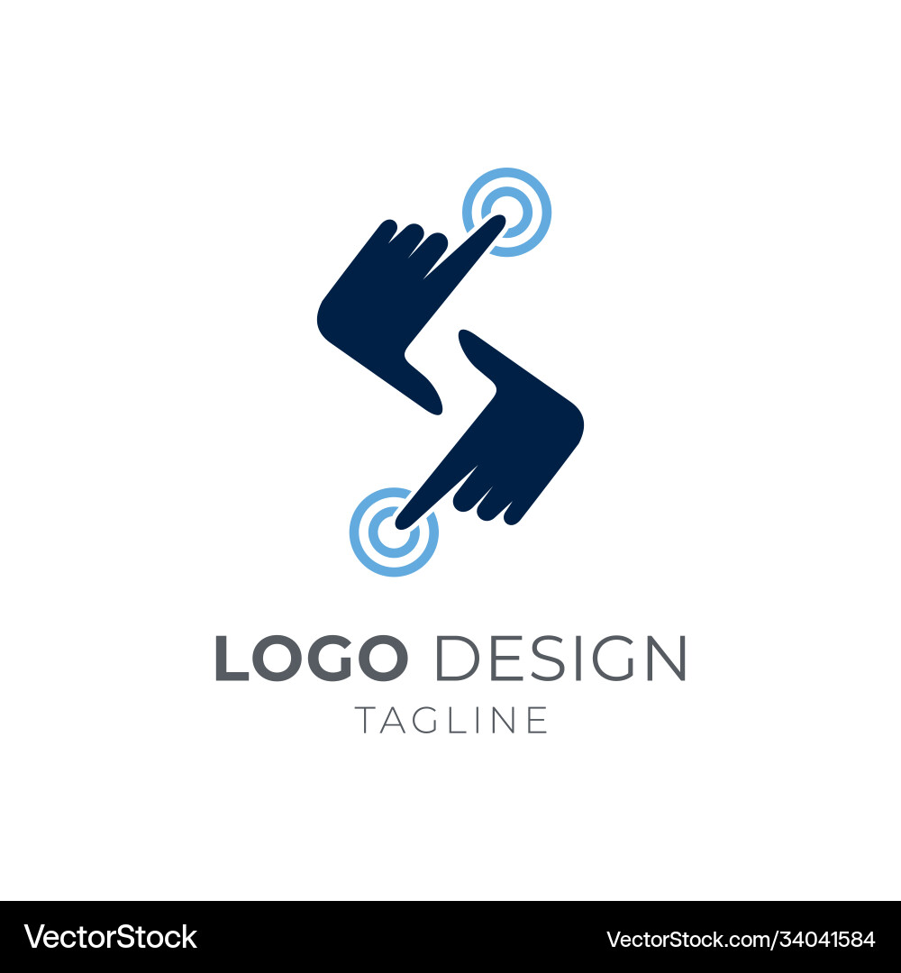 Digital service logo Royalty Free Vector Image