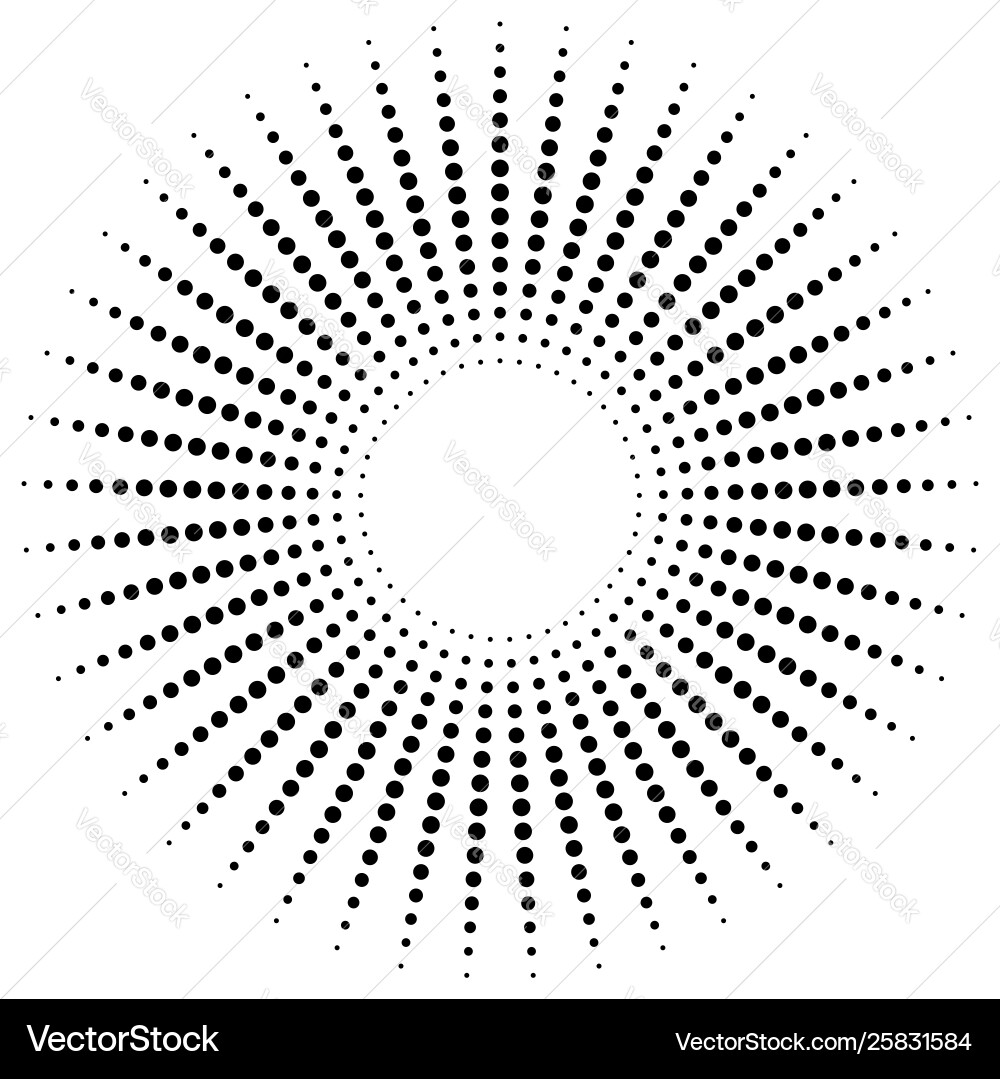 Dotted lines dots radial abstract design Vector Image