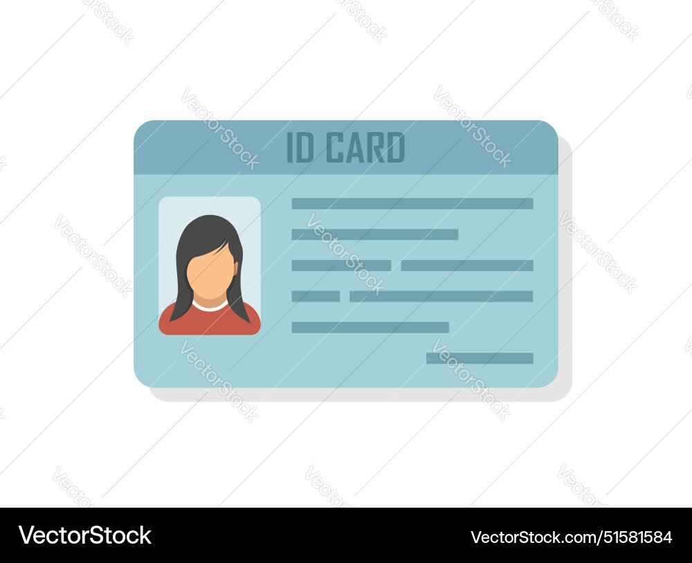 Driver license icon in flat style identification Vector Image