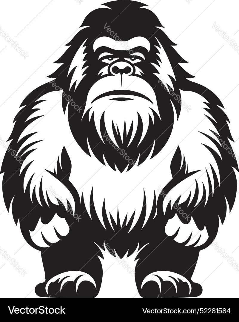 Enchanted encounter mystical black sasquatch logo Vector Image
