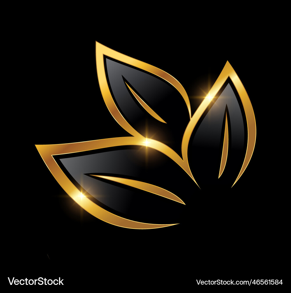 Gold Leaf Logo Golden Leaf Isolated Design, A Premium Leaf Mode And