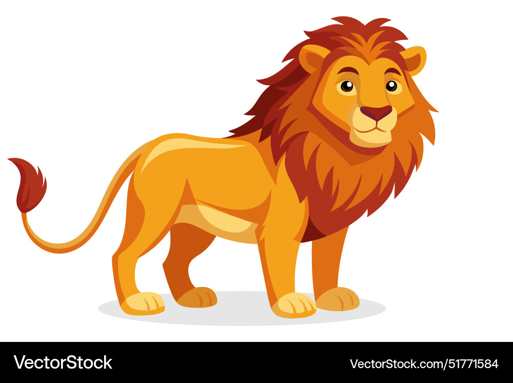 Lion animal flat on white background Royalty Free Vector