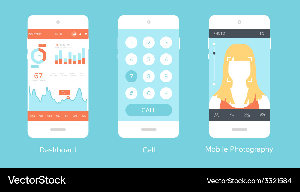 Mobile ui Royalty Free Vector Image - VectorStock