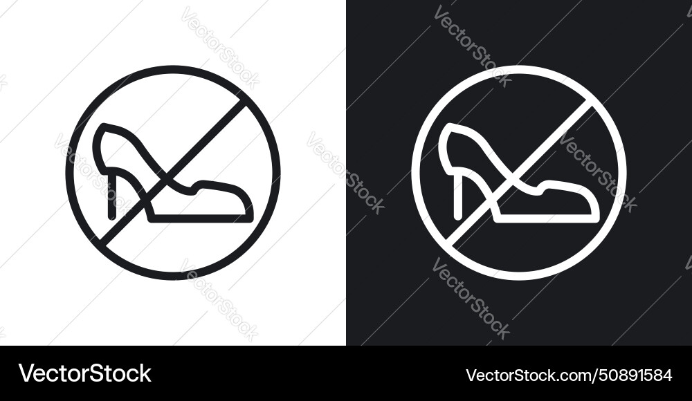 No high heels sign women not allowed Royalty Free Vector