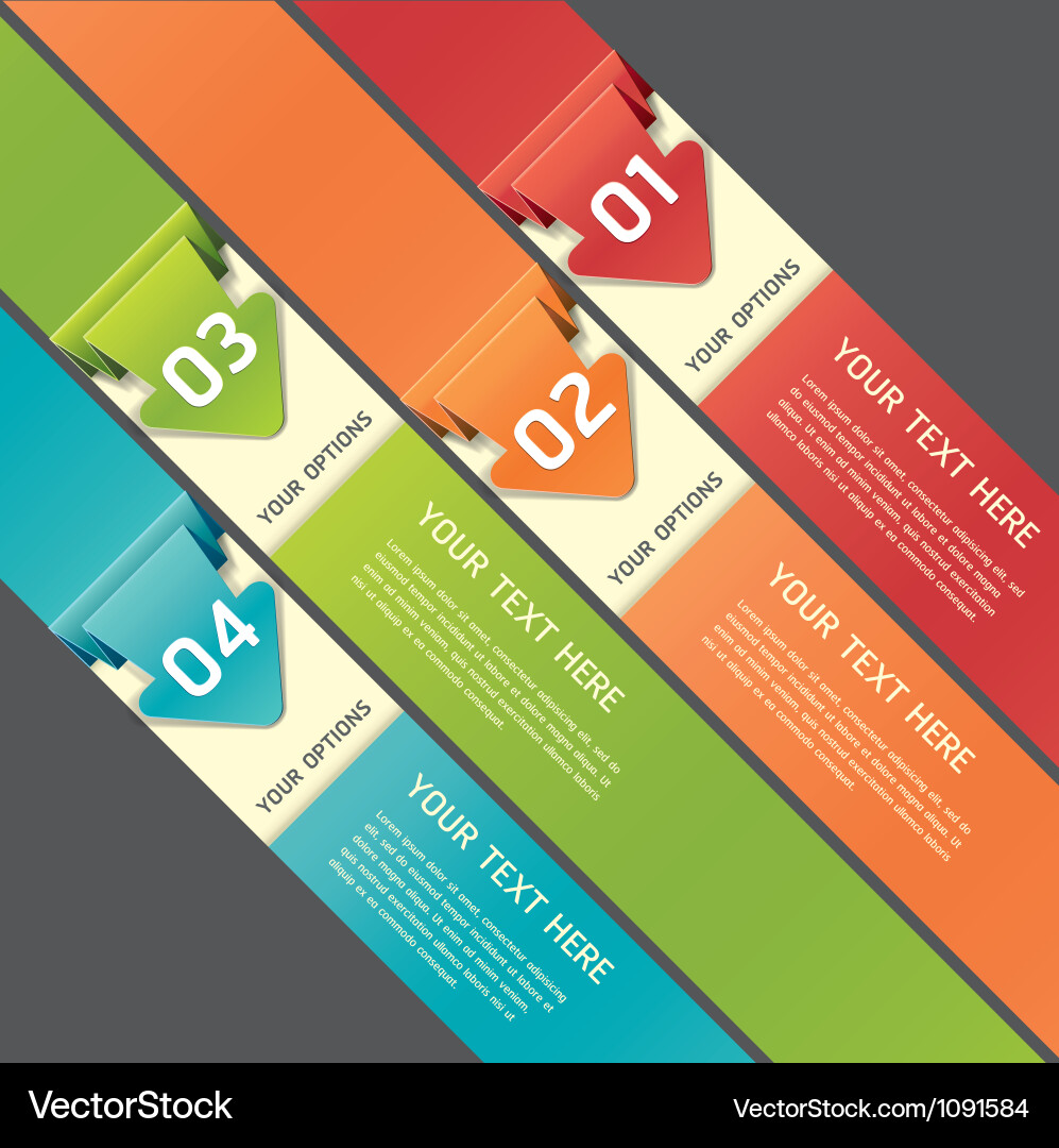 Origami Number Options Banner Royalty Free Vector Image