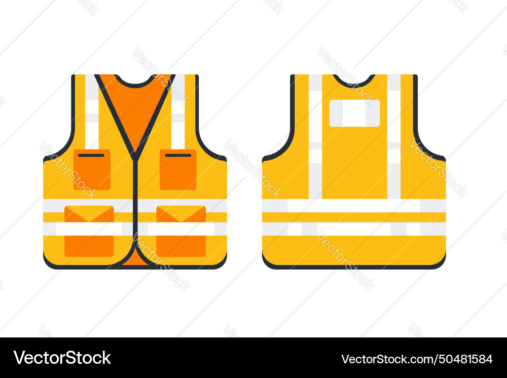 Realistic reflective vest safety jacket security Vector Image