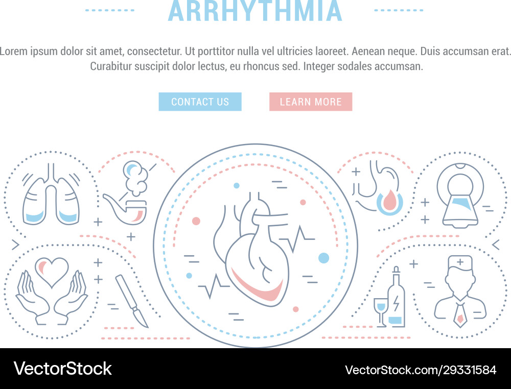 Website banner and landing page arrhythmia Vector Image
