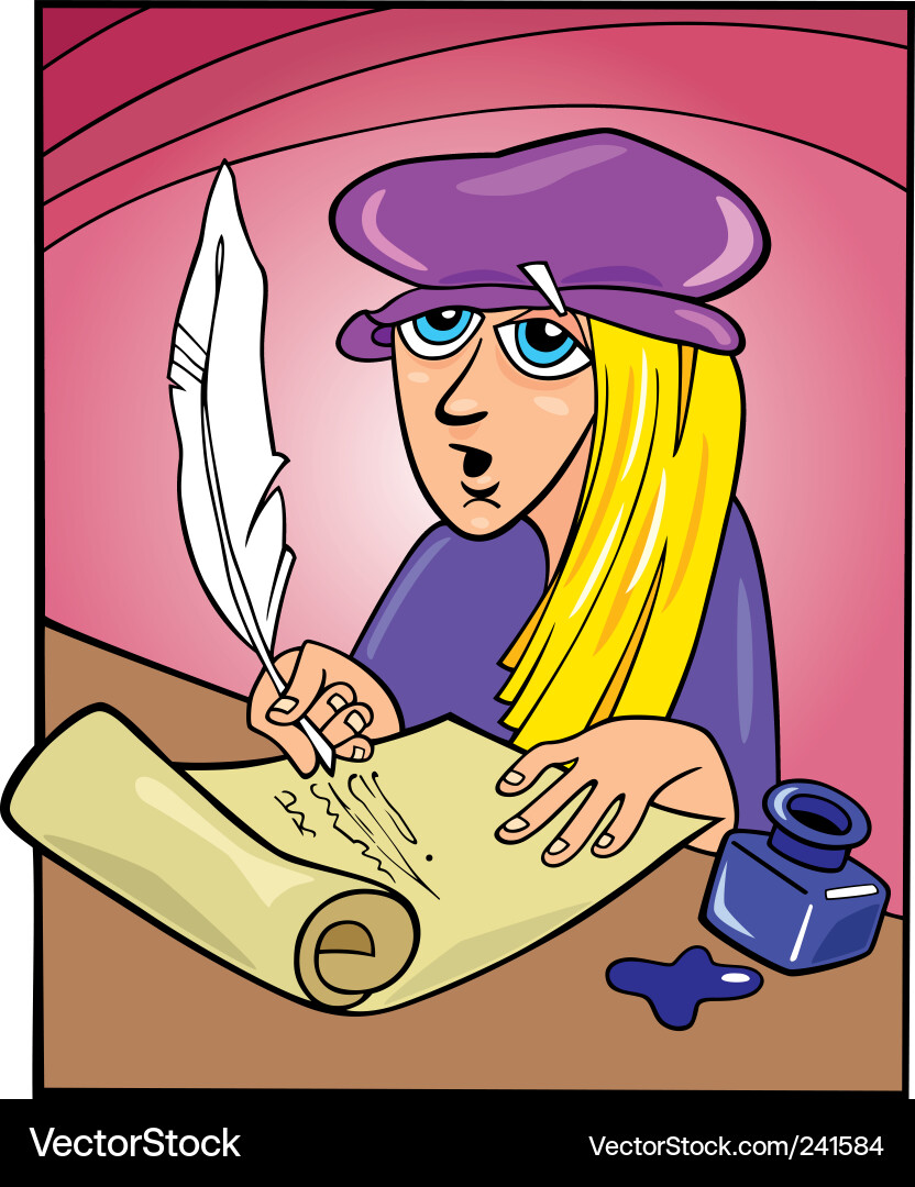 Young poet Royalty Free Vector Image - VectorStock