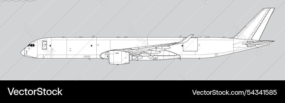 Airbus A350-F Freighter Royalty Free Vector Image