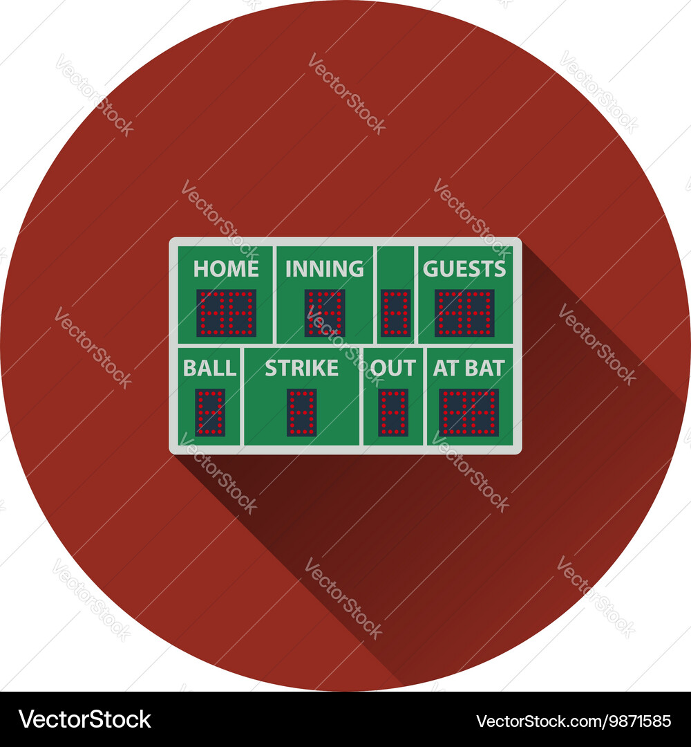 Baseball scoreboard icon Royalty Free Vector Image
