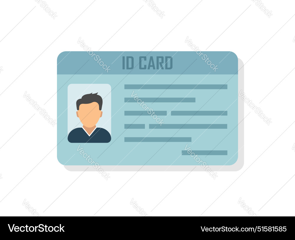 Driver license icon in flat style identification Vector Image