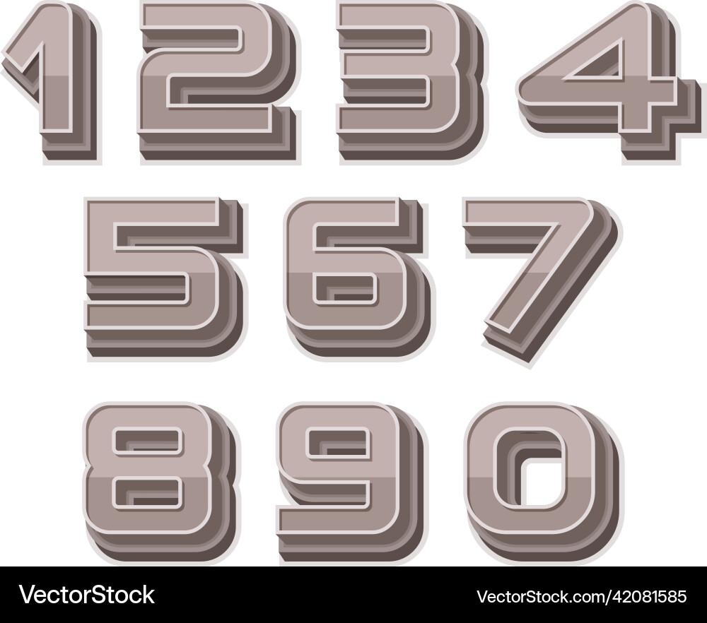 Gray number style on white background Royalty Free Vector