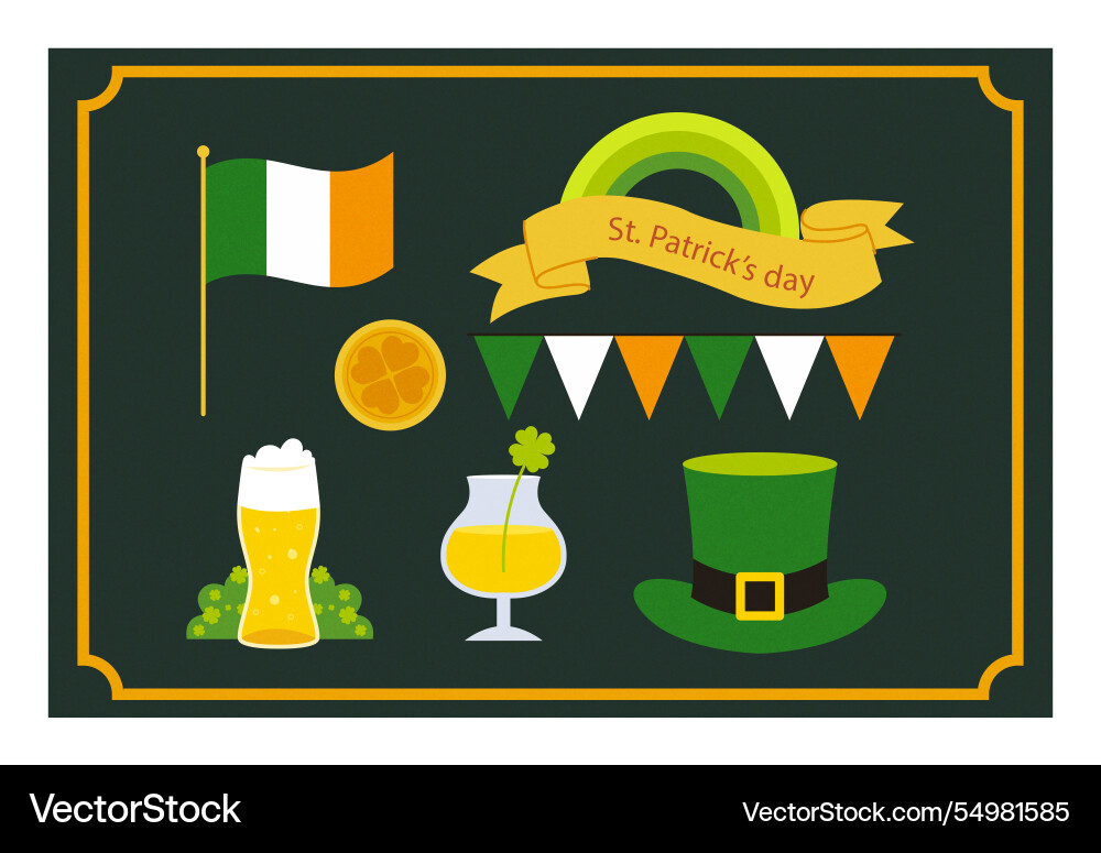Hand-drawn st patricks day elements set Royalty Free Vector