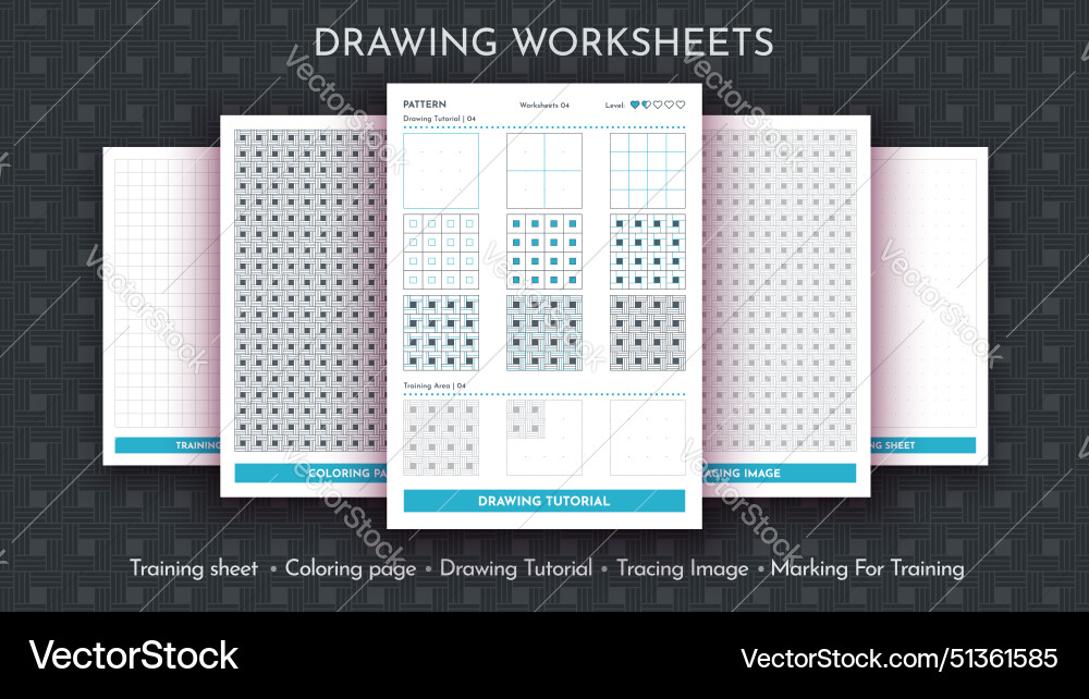 How to draw a pattern step by drawing Royalty Free Vector