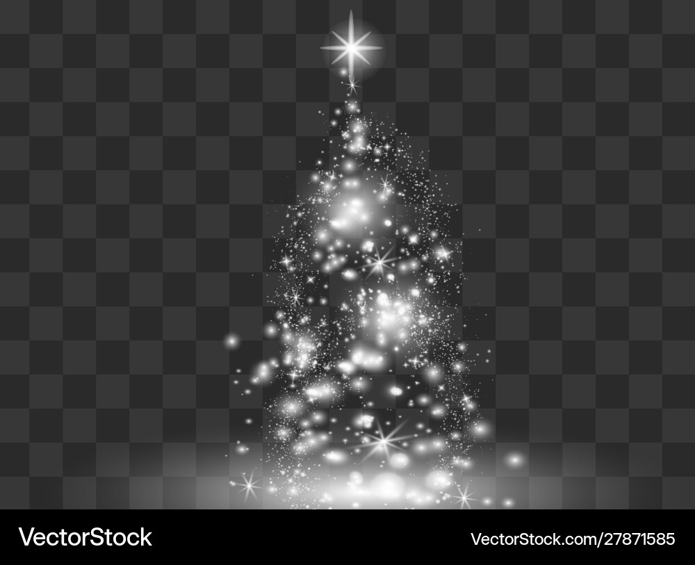 Illumination lights shiny christmas tree isolated Vector Image