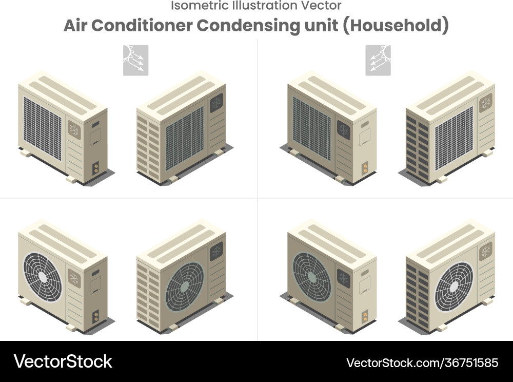 Isometric aircon condensing unit type1 Royalty Free Vector