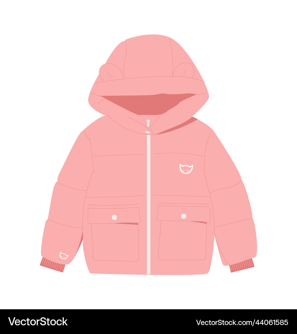 Kids pink jacket Royalty Free Vector Image - VectorStock