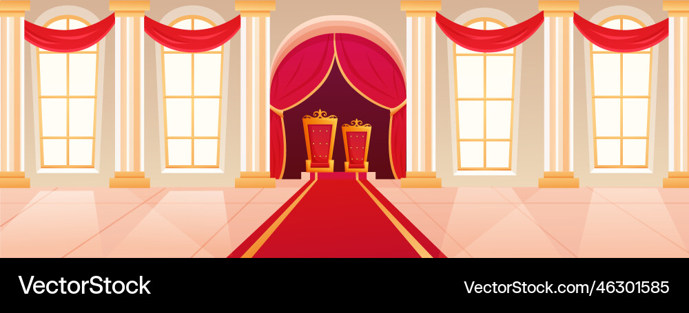 King and queen indoor palace interior royal Vector Image
