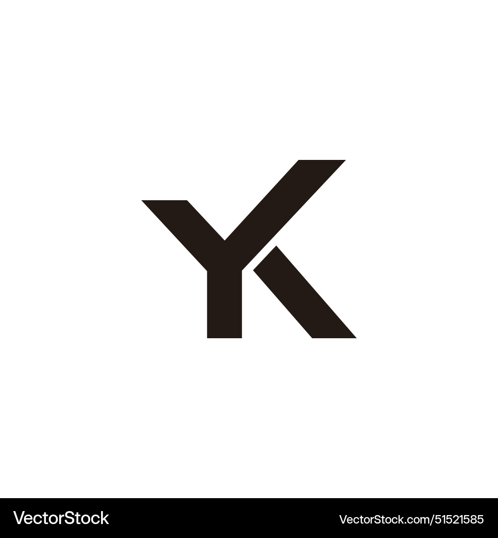 Letter yk simple geometric linked line logo Vector Image