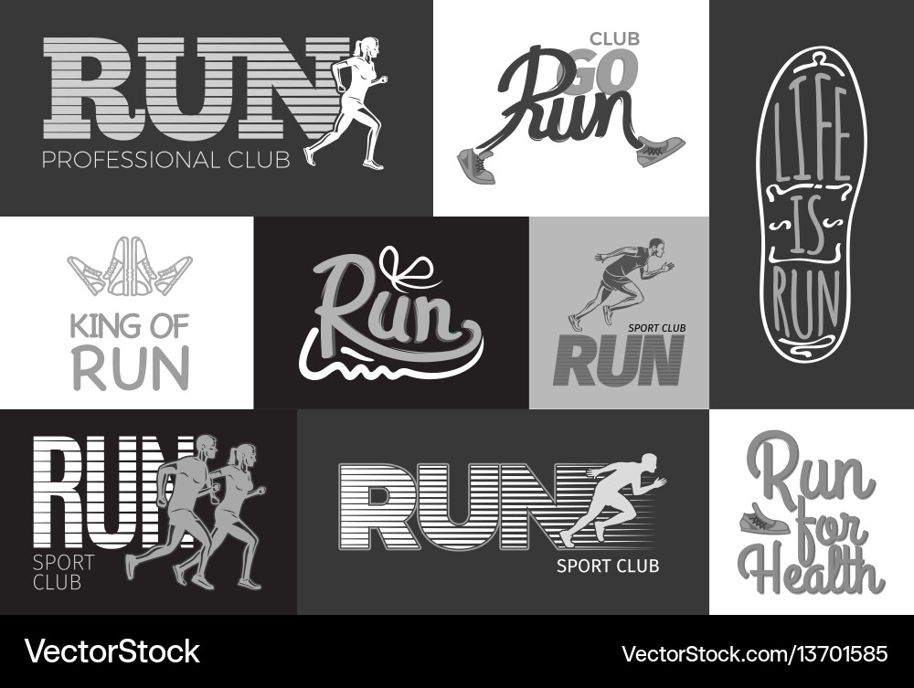 Run professional club go life Royalty Free Vector Image